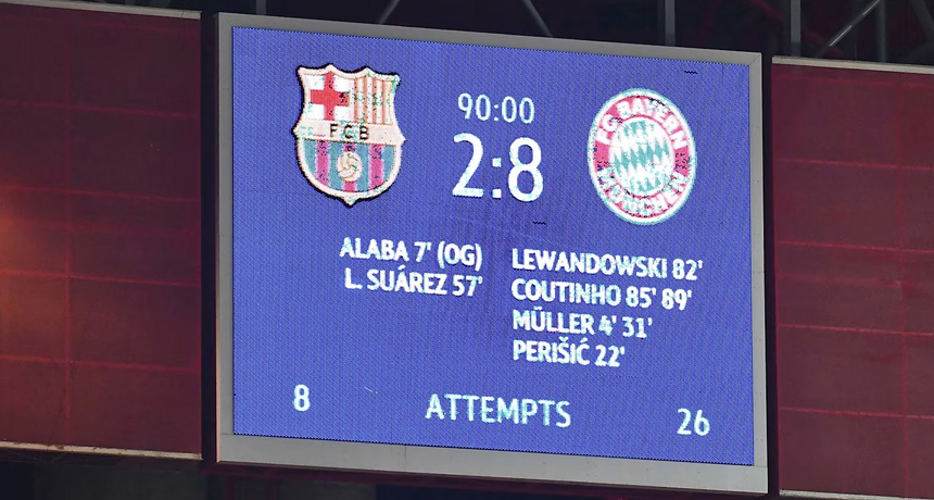 Exactly four years ago, Barcelona suffered one of the most humiliating ...