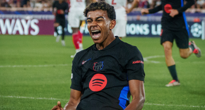 What a talent! Yamal scored his first goal in the Champions League ...