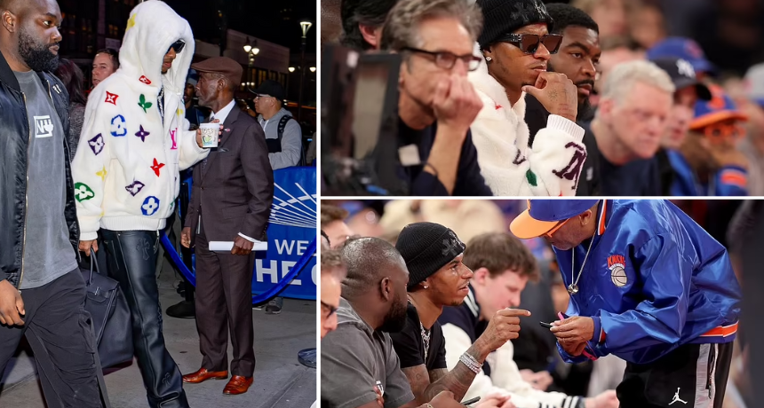 Fans are upset: Marcus Rashford attends NBA game in unusual outfit ...