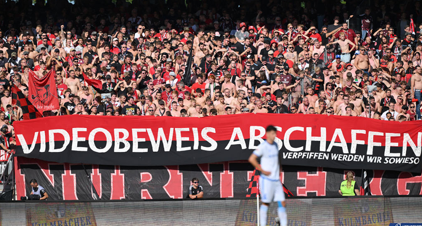 Fans forced to remove VAR protest banner during a match in Germany ...