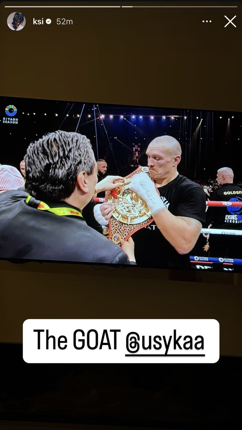 Star blogger KSI called Oleksandr Usyk the greatest boxer of all time ...