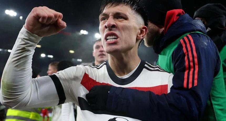 Pure joy! Lisandro Martínez celebrates special goal at Anfield in a ...