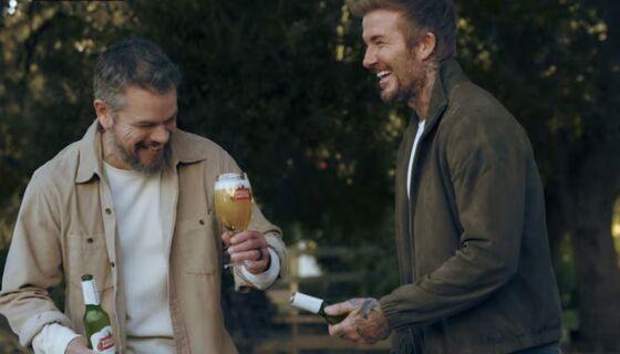 Legendary: David Beckham and Matt Damon star in Super Bowl commercial ...