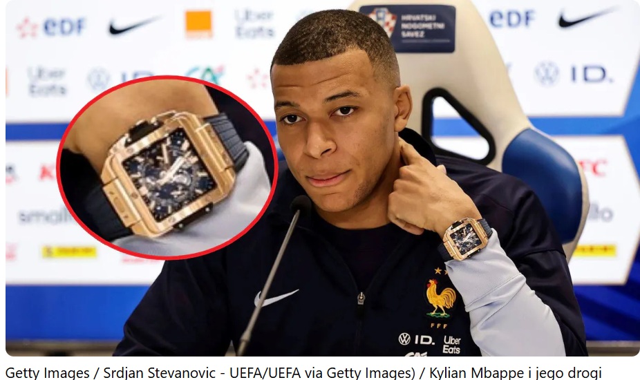 Solid. Mbappe attended the pre-match press conference wearing a Hublot ...