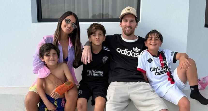 Family time. Leo Messi shares a heartfelt photo with his wife and kids ...