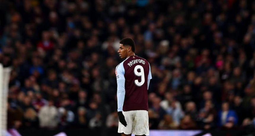 Working hard. Aston Villa star Marcus Rashford shows off his training ...