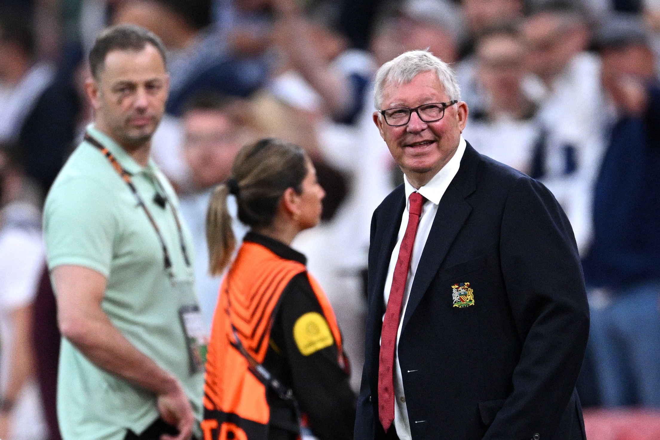 Incredible guests. Alex Ferguson and Raphaël Varane arrive for the UEFA ...