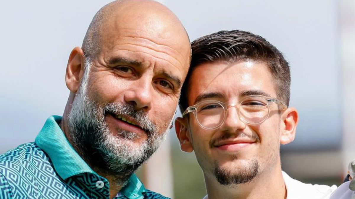 Pep Guardiola shares family photo with son from Legends Trophy ...