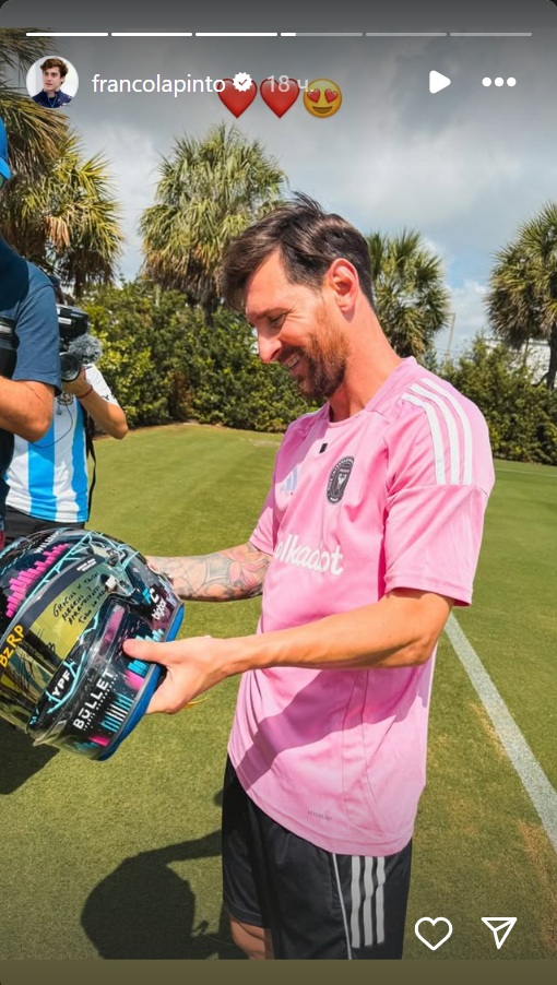 Argentine friendship. Lionel Messi receives a gift from F1 driver ...