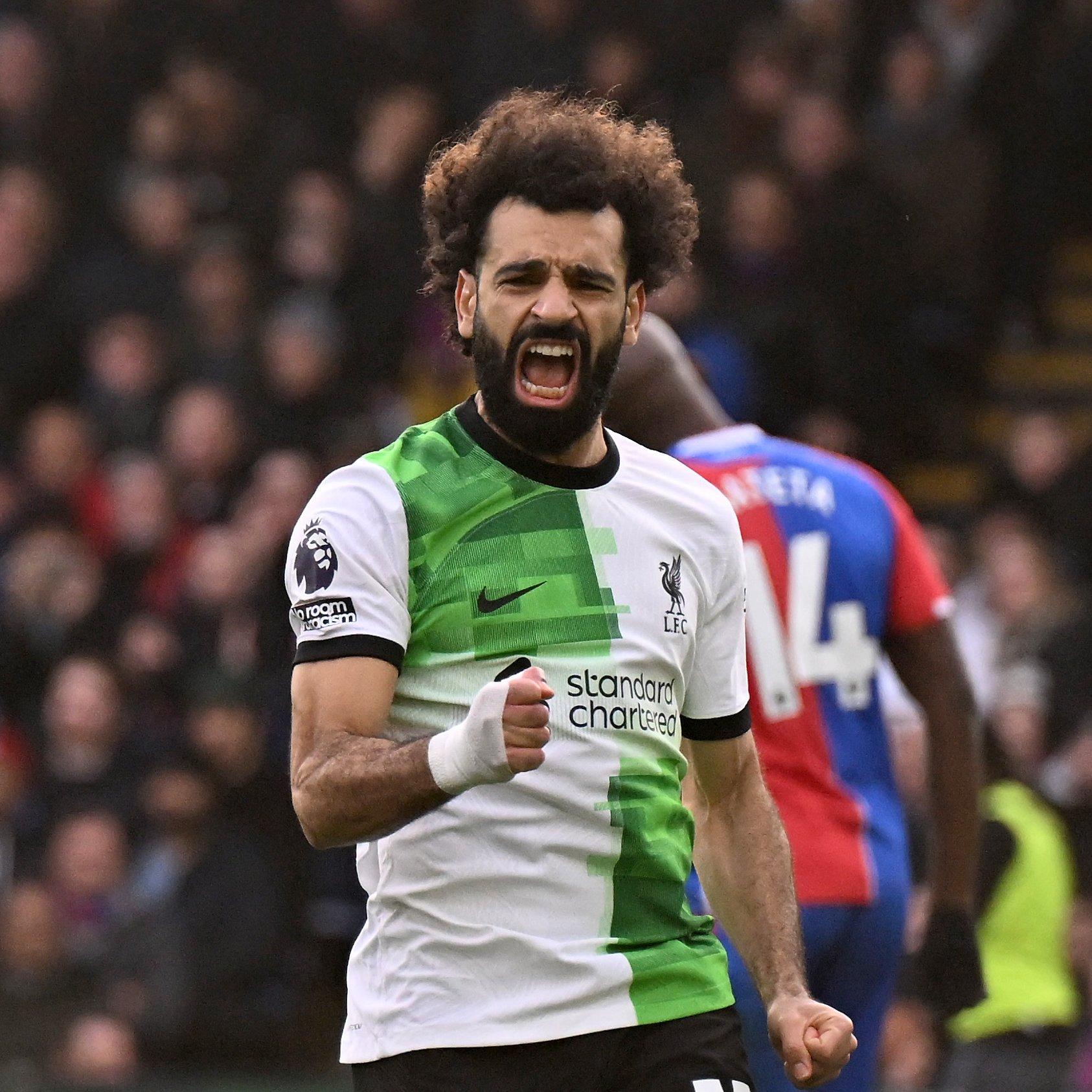Salah celebrated two milestones in the match against Crystal Palace ...