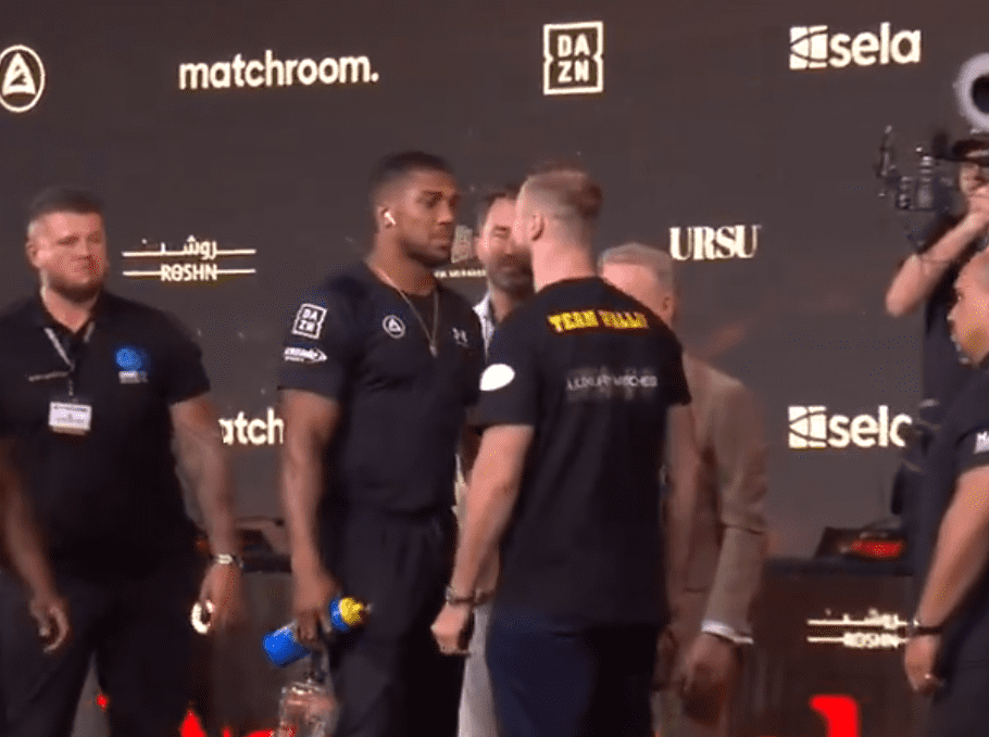 VIDEO. Joshua and Wallin engaged in a stare-down ahead of the fight ...