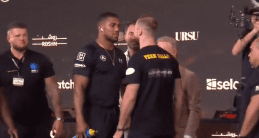 VIDEO. Joshua and Wallin engaged in a stare-down ahead of the fight ...