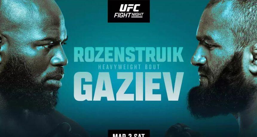 Jairzinho Rozenstruik - Shamil Gaziev. UFC Fight Night 238 full card ...