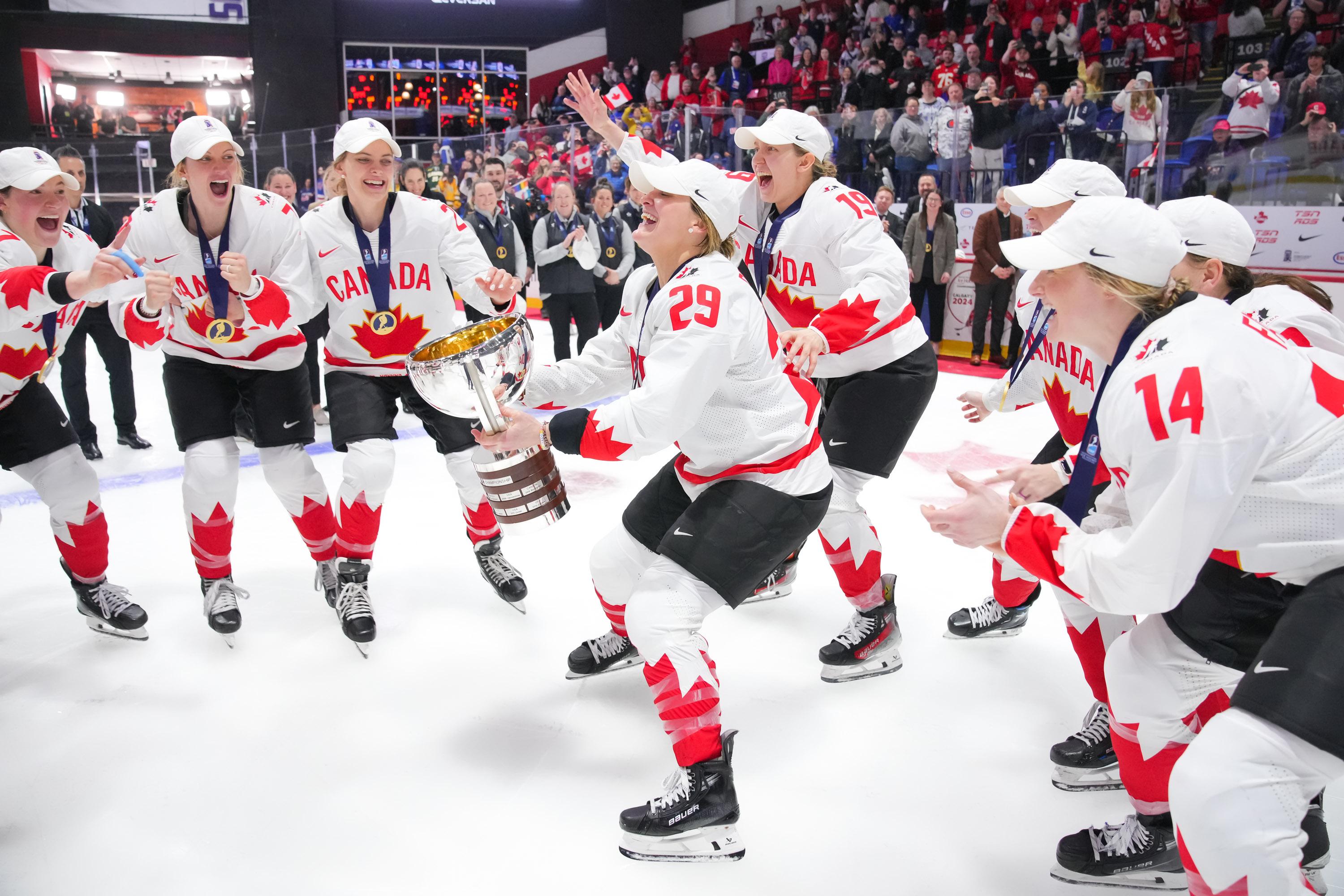 Canada's national women's team triumphed in the 2024 Ice Hockey World ...