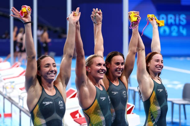 Australia won the gold medal in the freestyle relay swimming event and ...