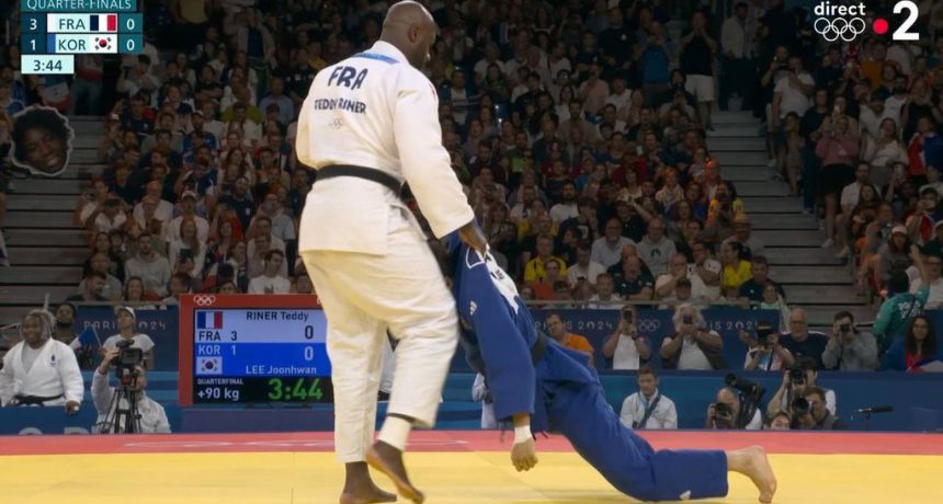 Curiosity of the Day. Judoka Teddy Riner faced a Korean competitor who ...